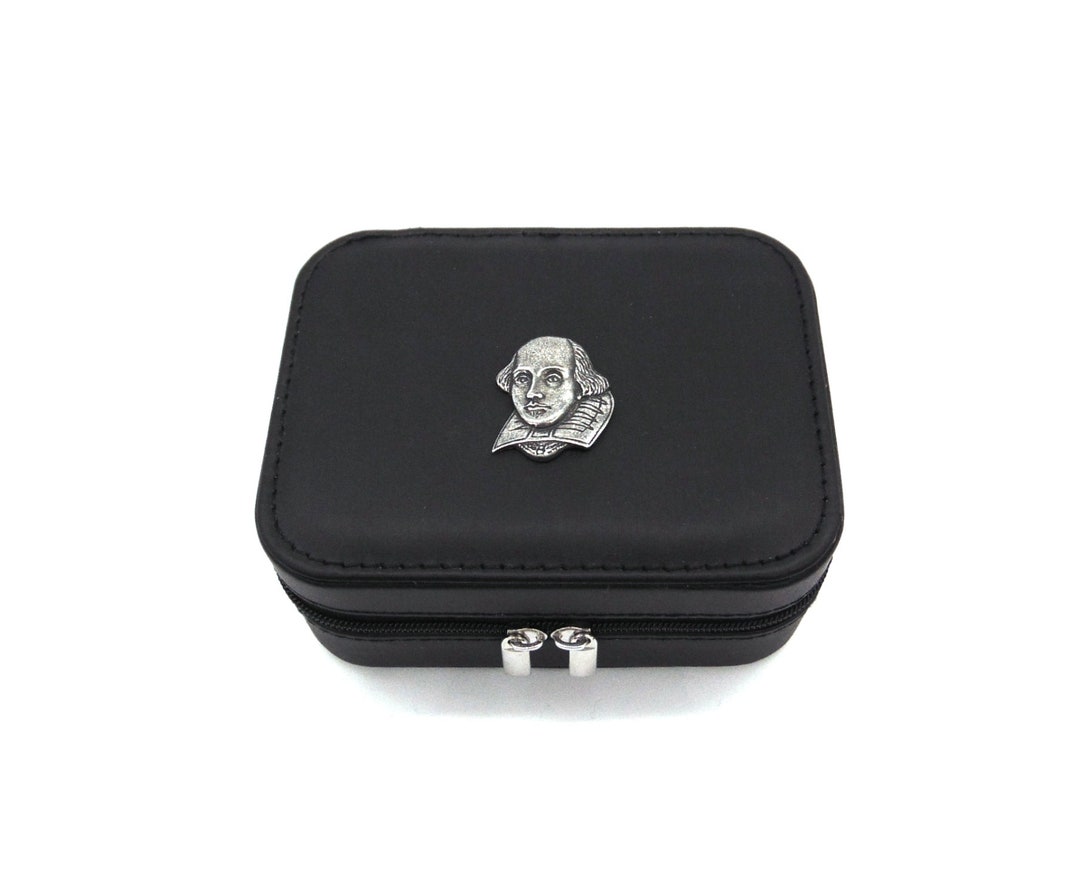 William Shakespeare Black Travel Jewellery Box - Shakespeare Gift ...