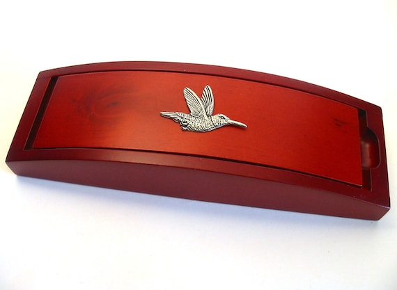 Hummingbird Design Wooden Pen Box & Double Pen Set | Etsy