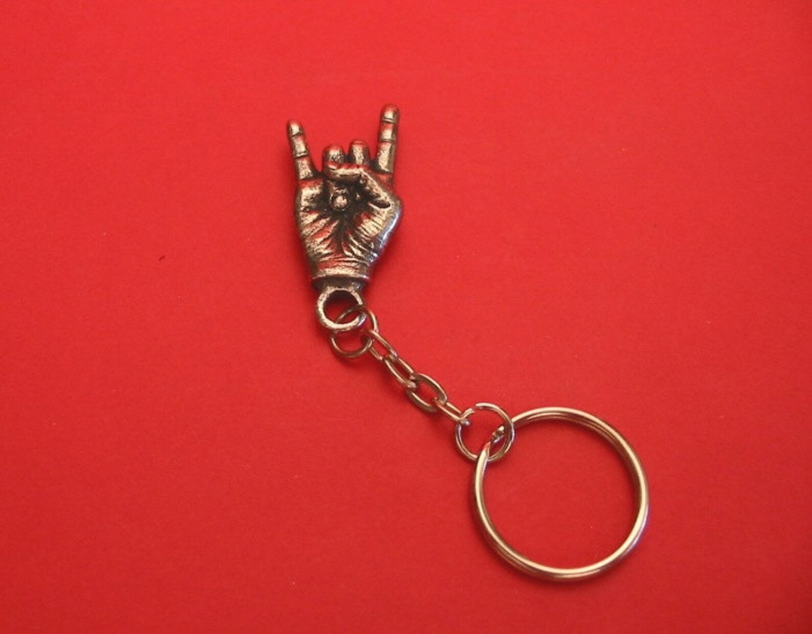 Rock on Pewter Keyring Rock Music Gift Heavy Metal Gift - Etsy UK