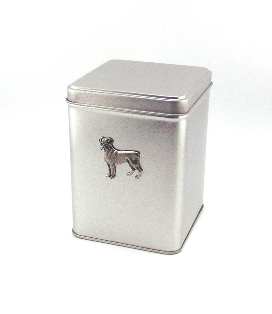 Boxer Dog Design Tin Tea Caddy With Pewter Motif - Boxer Dog Gift ...