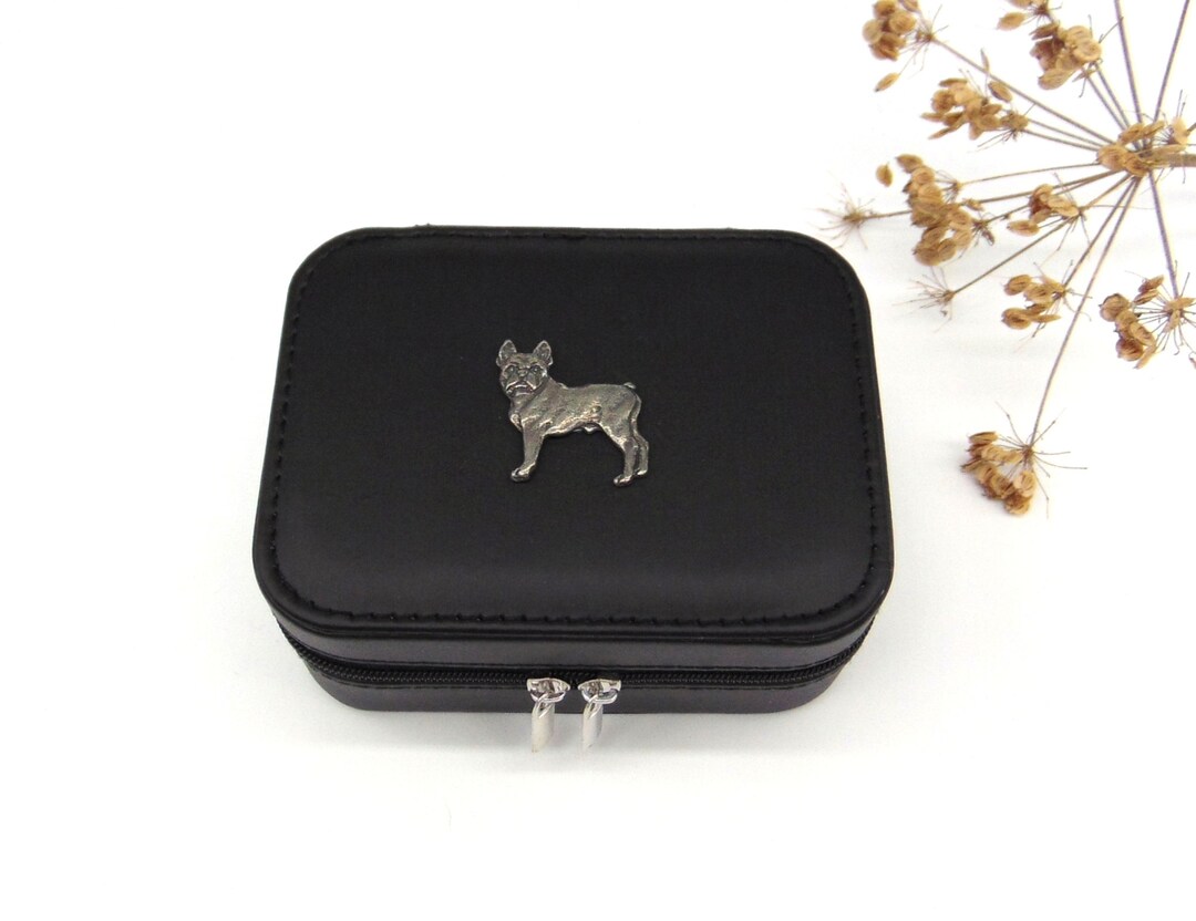 Boston Terrier Design Black Travel Jewellery Box - Travel Accessory ...