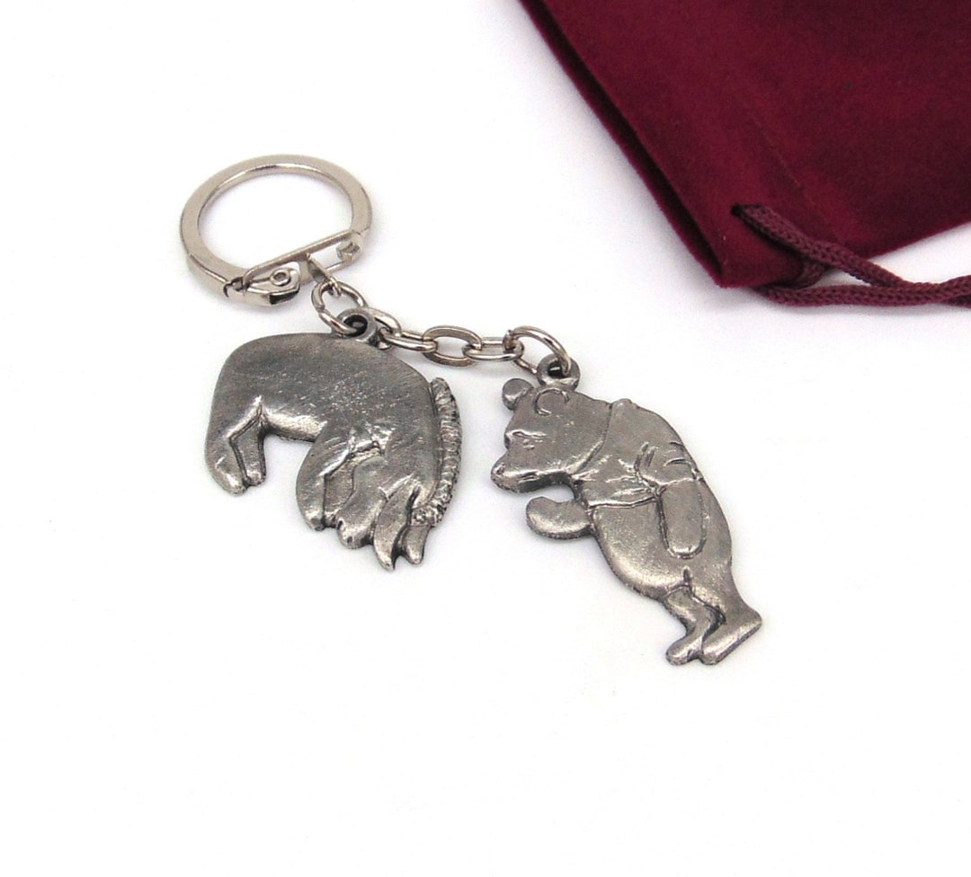 Winnie-the-pooh and Eeyore Pewter Keyring Combo - Pooh Keychain ...