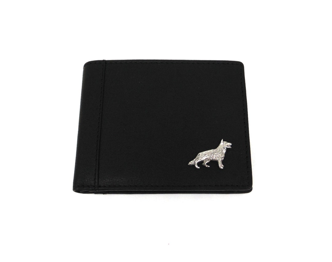 German Shepherd Dog Design Black Real Leather Wallet - German Shepherd ...