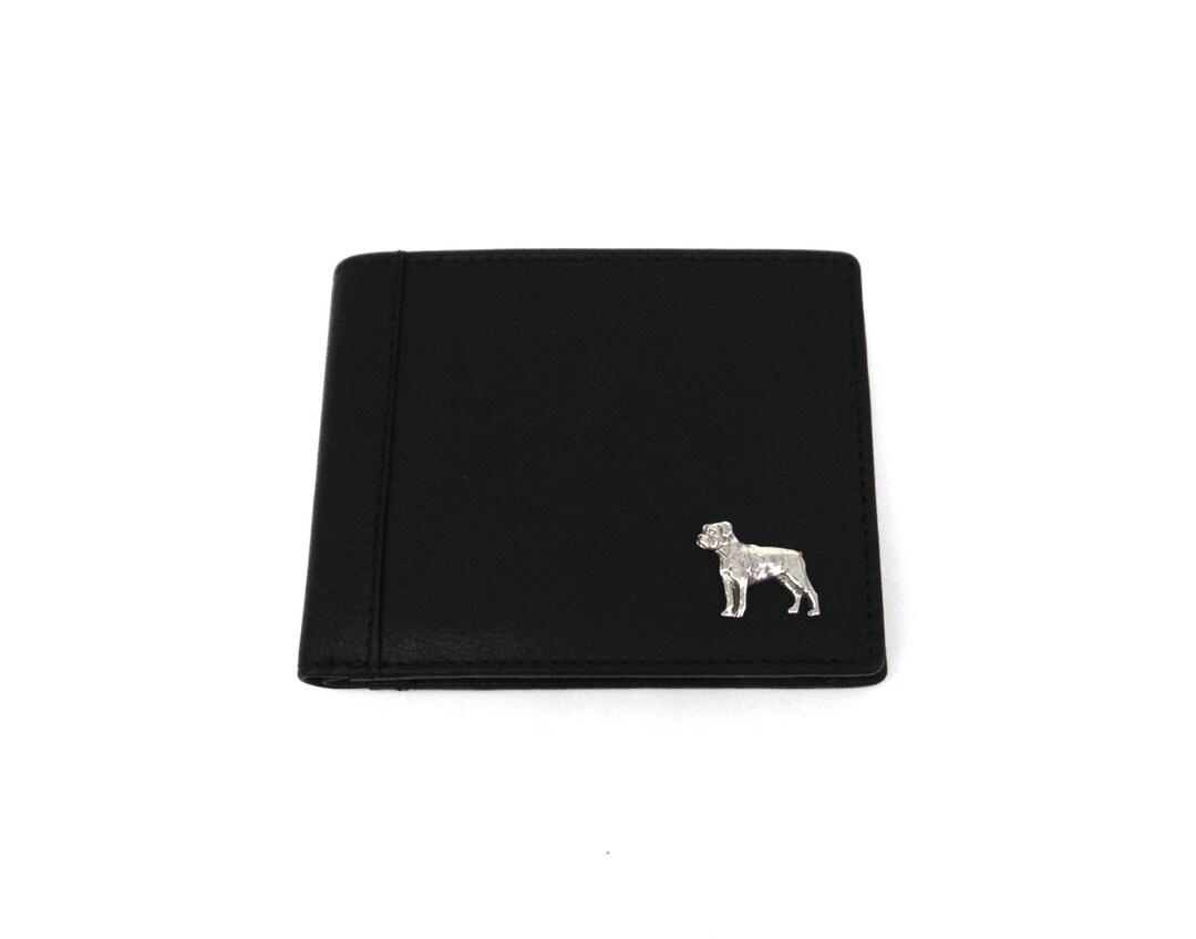 Boxer Dog Black Real Leather Wallet - Boxer Dog Gift - Dog Dad Gift ...