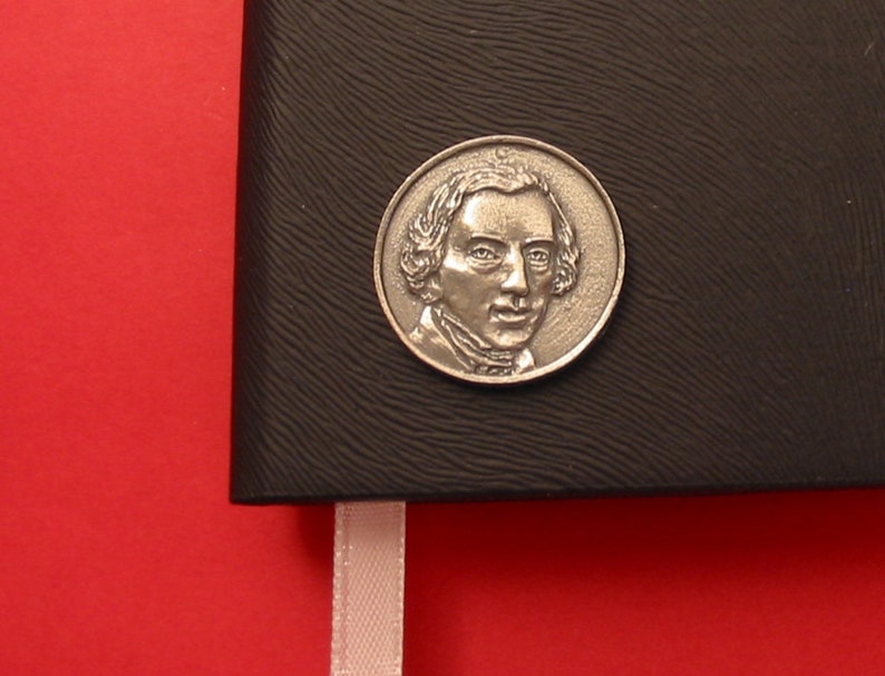 Frederic Chopin Hand Cast Pewter Motif on A6 Black Journal - Etsy