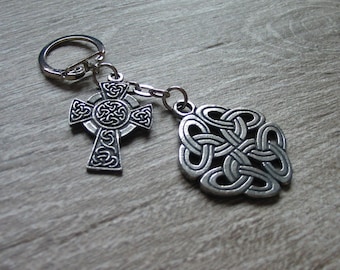 Celtic Round Interlaced Pewter Keyring - Etsy