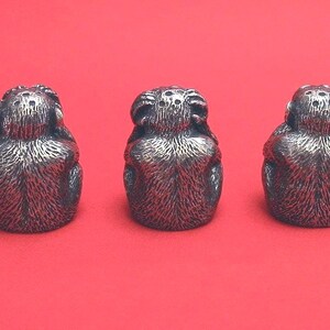 Thimble See No Evil Hear No Evil Speak No Evil Monkeys, Pewter ...