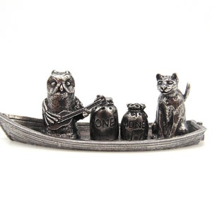 The Owl & the Pussy Cat Thimble Set - Pewter Collectible Thimbles Gift ...
