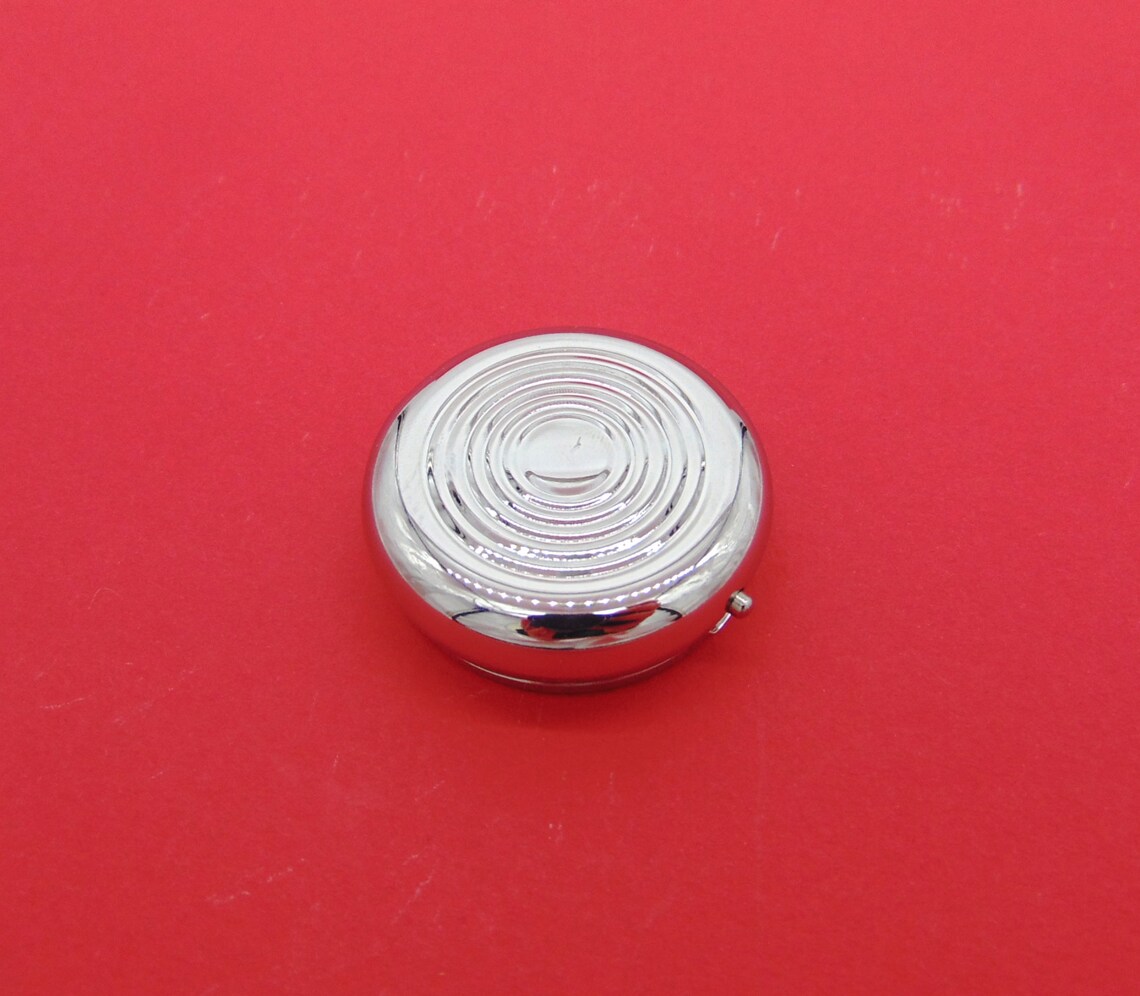 Dog Paw Print Design Round Chrome Pill Box Dog Pill Box - Etsy