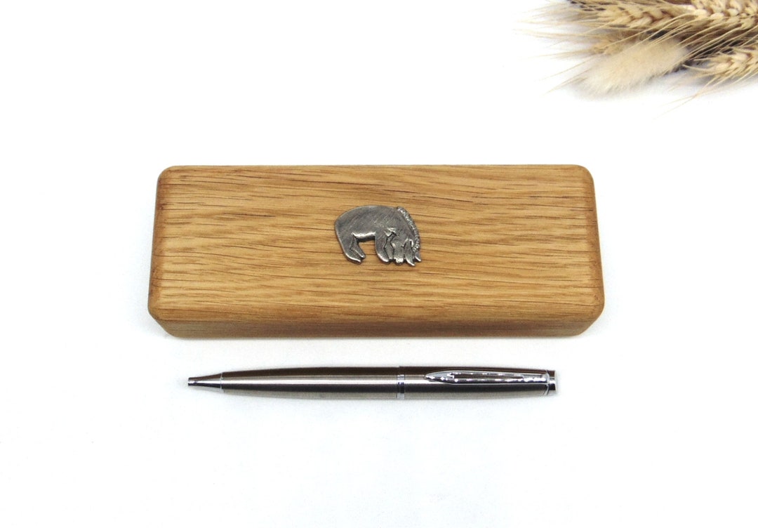 Eeyore Design Oak Wooden Pen Box & Pen Set - Eeyore Gift - Winnie-the ...