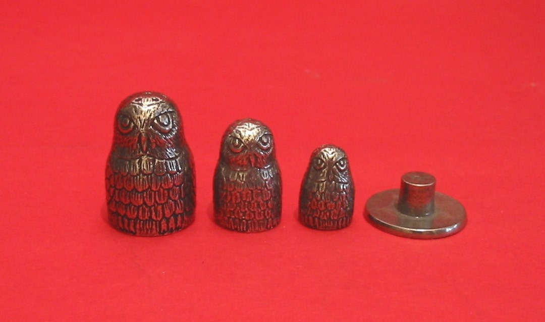 Owl Russian Doll Pewter Thimble Owl Thimbles Unique - Etsy