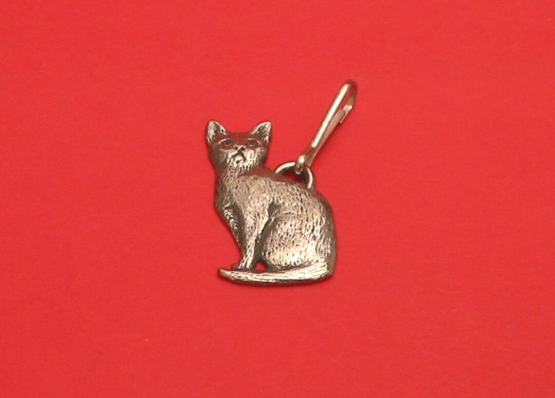 Sitting Cat Pewter Motif Zipper Pull Mothers Day Gift - Etsy UK