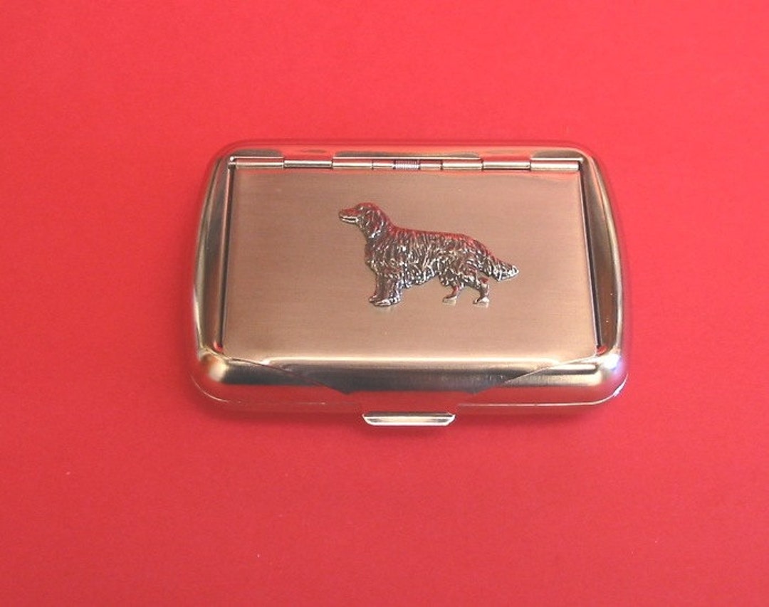 Irish Setter Dog Chrome Tobacco Tin Trinket Box Smoker's Gift Dog Owner ...
