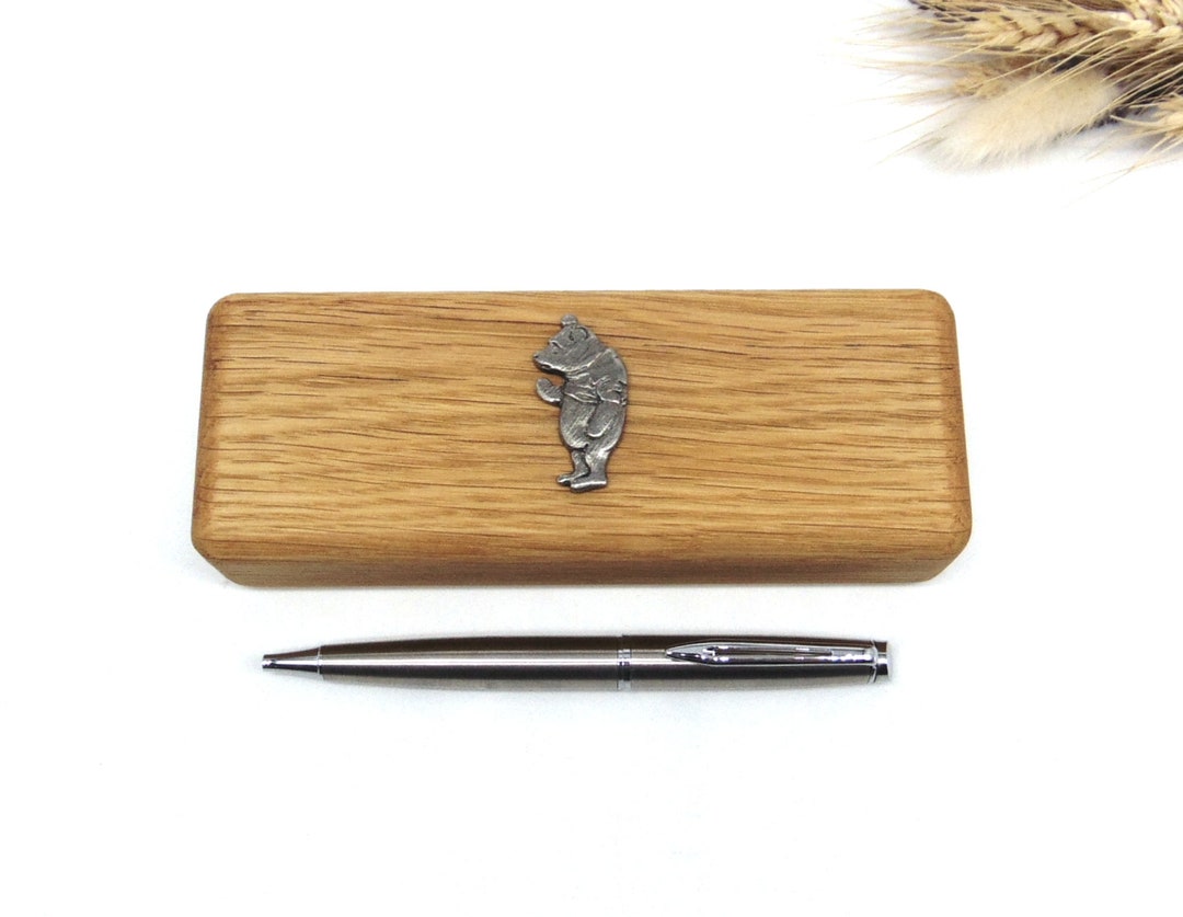 Winnie-the-pooh on Oak Wooden Pen Box & Pen Set - Winnie-the-pooh Gift ...