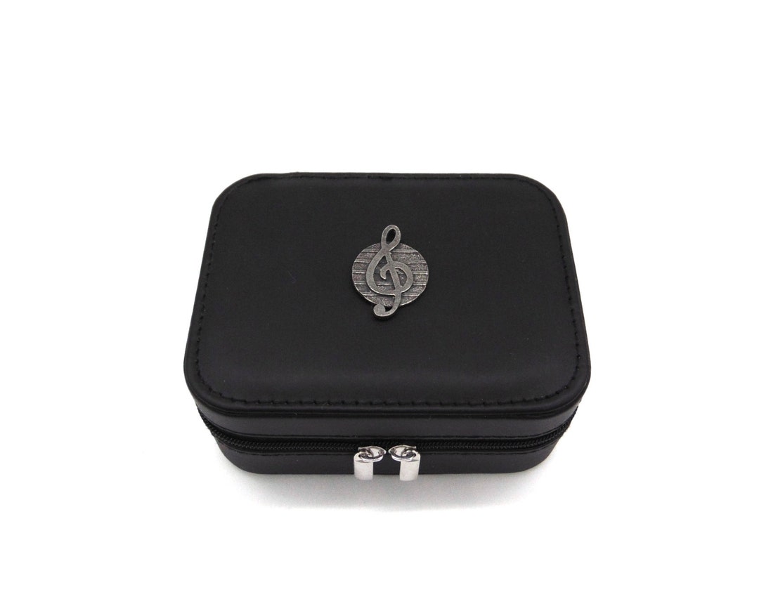 Treble Clef Design Black Travel Jewellery Box / Travel Accessory ...