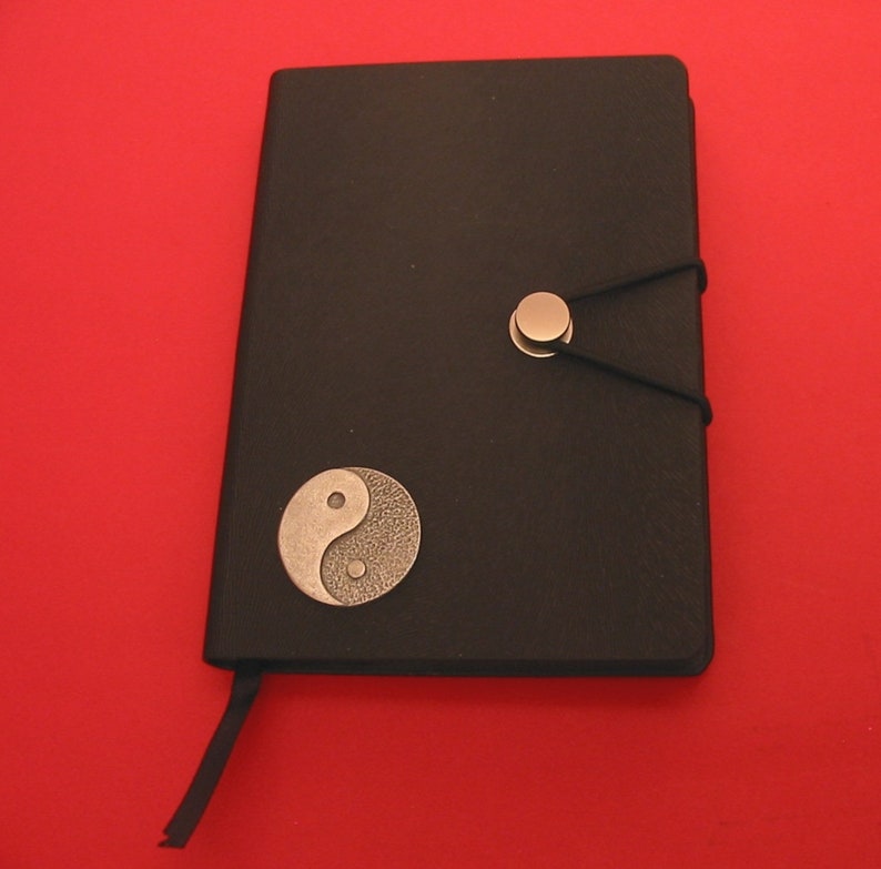 Yin and Yang Pewter Motif A6 Black Notebook Yin Yang Journal - Etsy