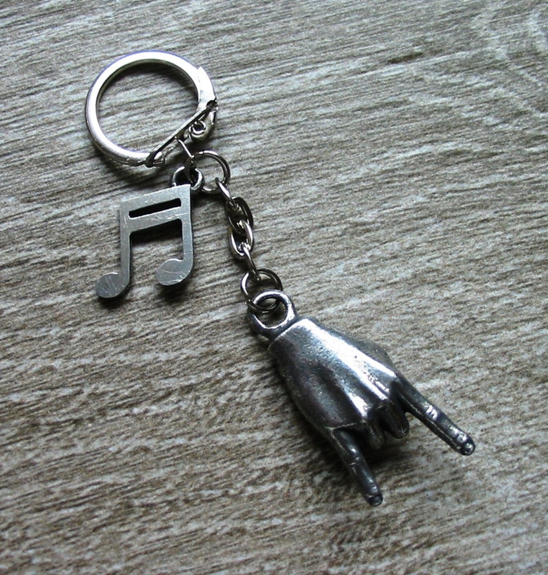 Rock on & Music Notes Pewter Keyring Unique Fathers Day Gift - Etsy