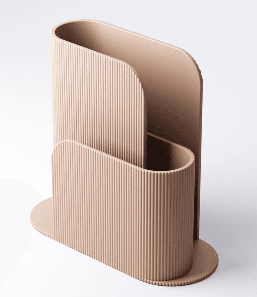 Modern Desk Notebook Holder Organizer – Ribbed Office Decor for ...