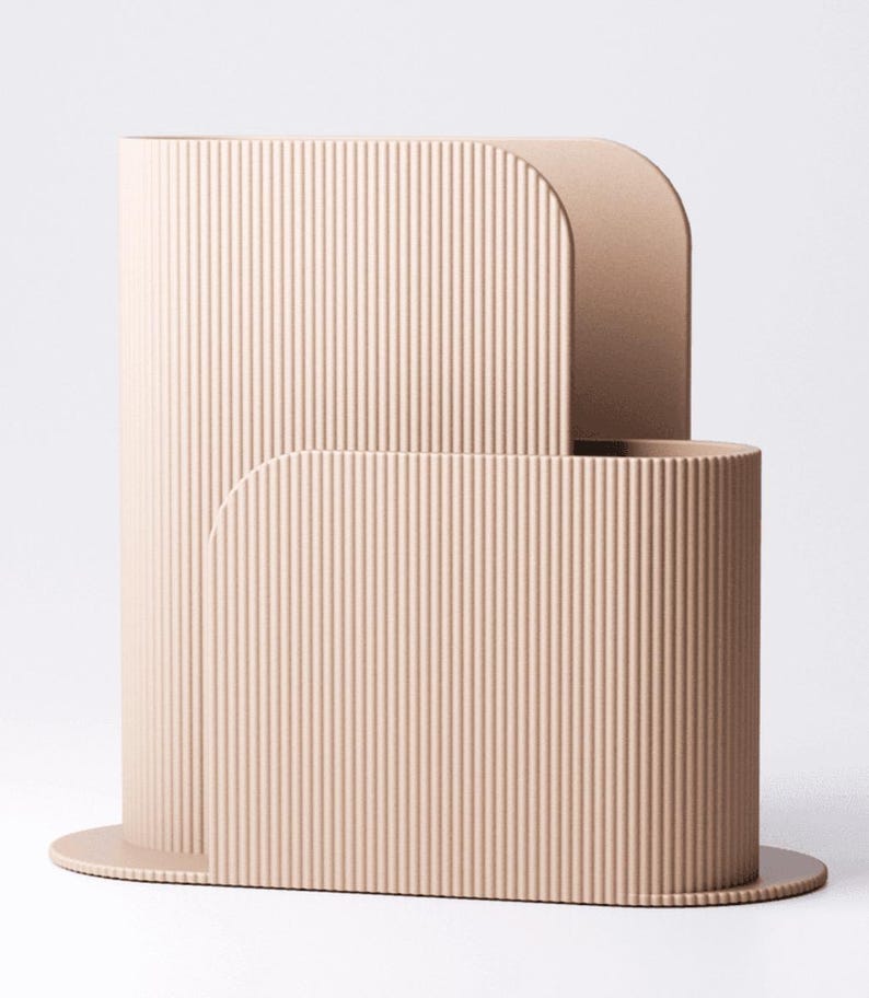 Modern Desk Notebook Holder Organizer – Ribbed Office Decor for ...