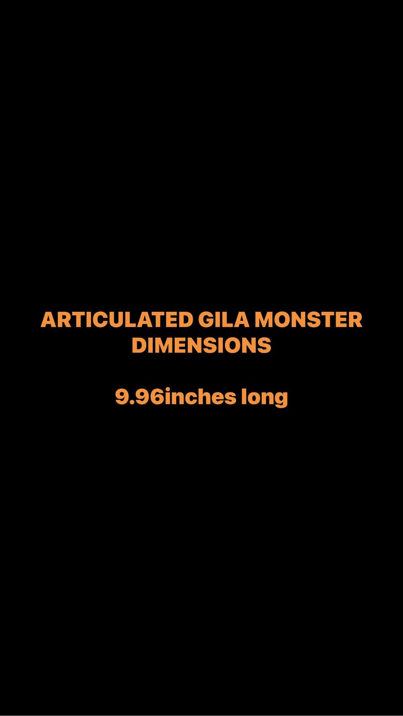 Articulated Gila Monster Flexi Toy | Realistic Black and Orange 3D ...