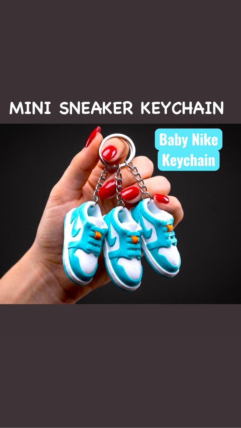 Keychain Mini Sneaker Cute Shoe Keychain 3D Printed Baby Sneaker Charm ...
