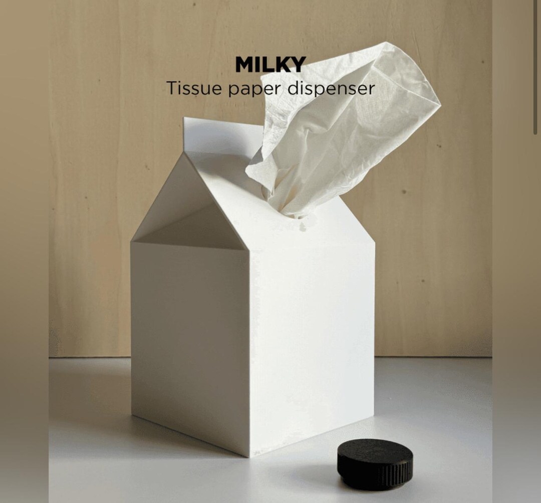 Modern Milk Carton Tissue Box | Minimalist Tissue Paper Holder | Quirky ...