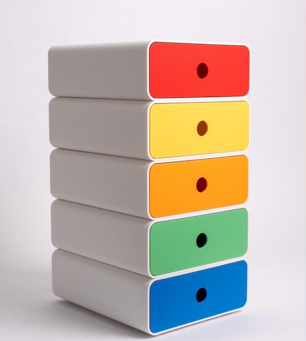 Stackable Rainbow Drawer Organizer | Colorful Desk Storage Box | 3D ...