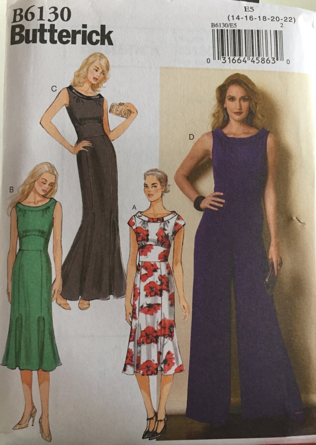 Butterick 6130 Women's Dress Pattern Sizes 6-10 and (14-22 Sold Out ...