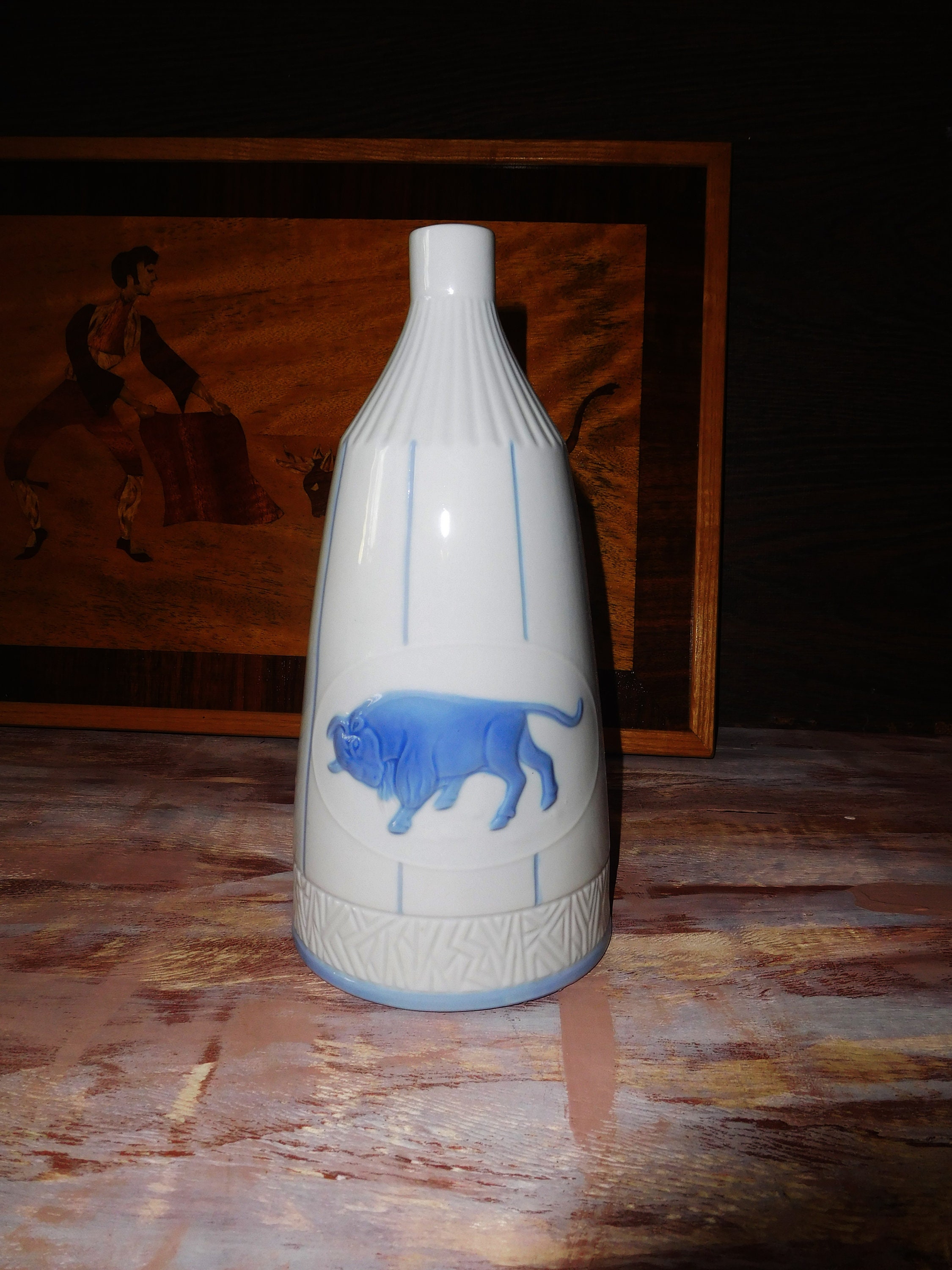 Vintage Blasuer Bison/vodka Bottle/alcohol Bottle/porcelain - Etsy