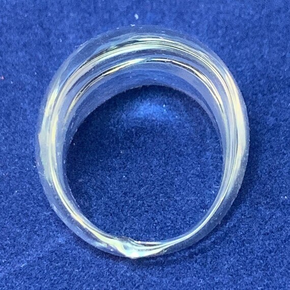 Clear Art Glass Dome Ring Mod Statement Ring Size 7.25 - Gem