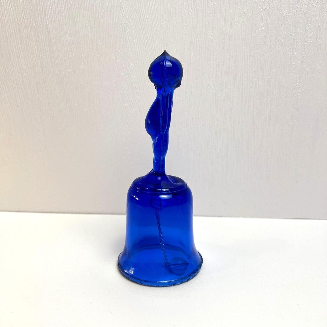 Vintage Cobalt Blue Art Glass Bell Kewpie Doll Bell Handle - Etsy