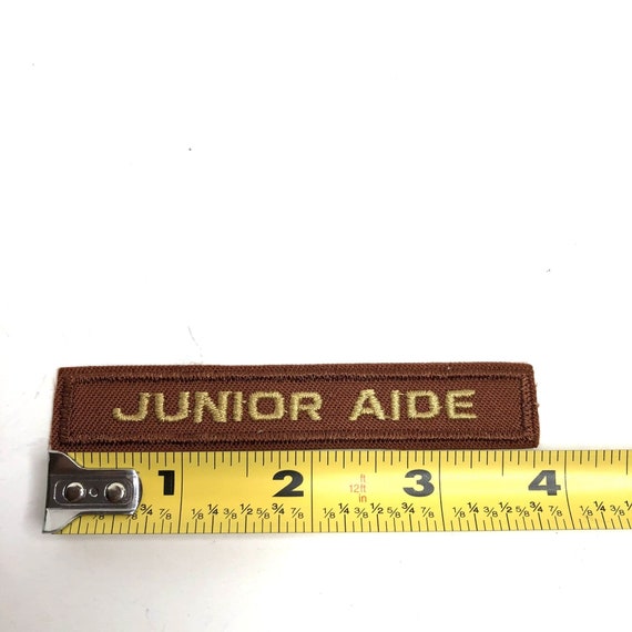 Rectangle Junior Aide Girl Scout Patch Badge Brown Ta… - Gem