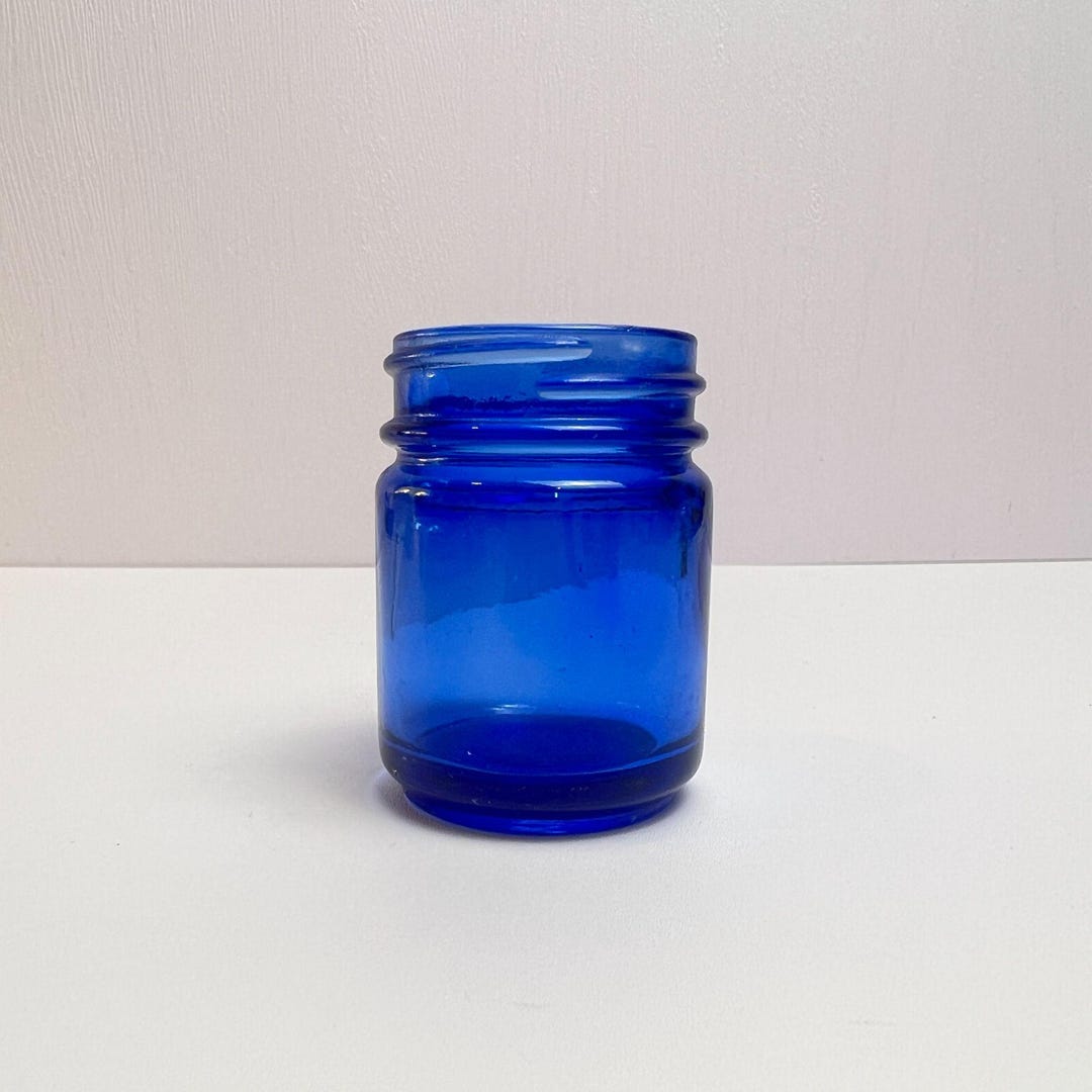 Vintage Vicks Vaporub Blue Glass Jar 2 Ounce Apothecary Collectible - Etsy