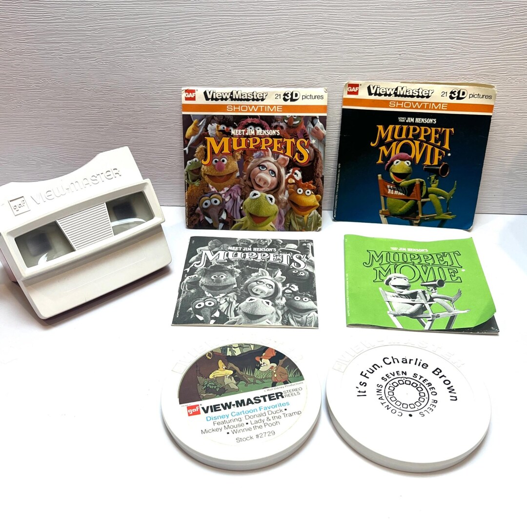 GAF View-master Gift Pak Charlie Brown Muppets Disney 3D Viewer & Reels ...