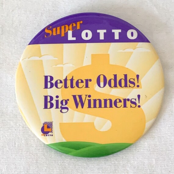 Super Lotto Pinback Button Pin Better Odds Big Winners Dollar Sign Sunrise Etsy
