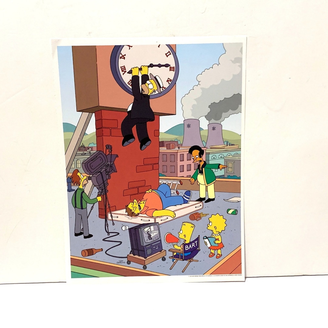 Homer Bart Director Clock Tower the Simpsons Poster 10.5 X 14 Matt ...