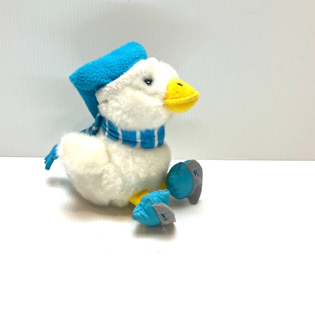Aflac Holiday Duck 2014 Talking Plush Scarf Christmas Ice Skates 6 Blue ...