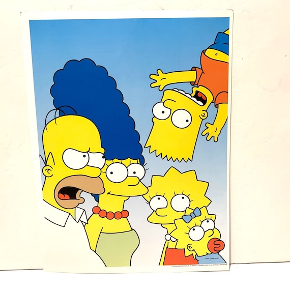Simpsons Family Portrait the Simpsons Poster 10.5 X 14 Matt | Etsy