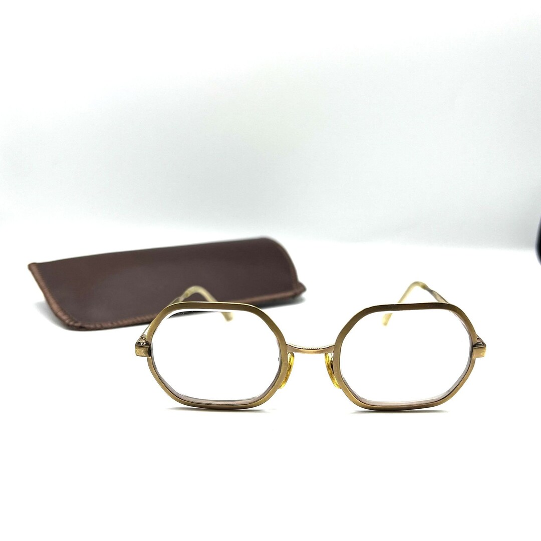 Vintage USA Hexagon Gold Glasses Eyeglasses Frames 5-1/4 - Etsy