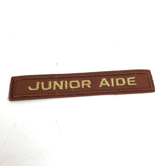 Rectangle Junior Aide Girl Scout Patch Badge Brown Ta… - Gem