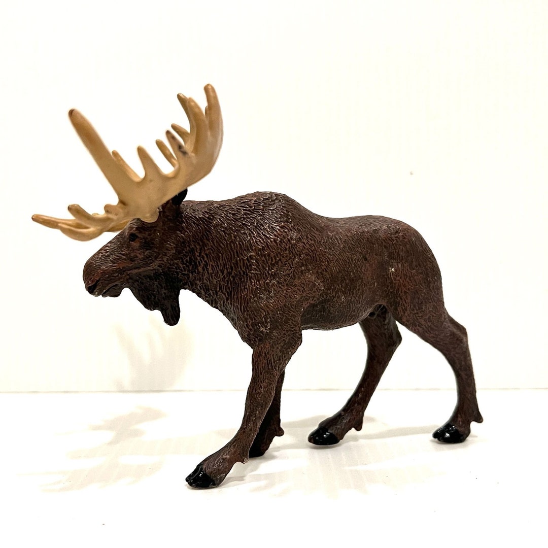 Vintage Bull Moose Plastic Toy Figure Wild Animal Wildlife Antlers - Etsy