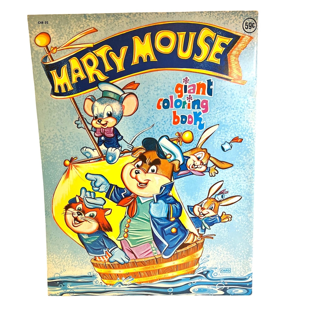 Vintage Marty Mouse Giant Coloring Book Playmore Inc. - Etsy