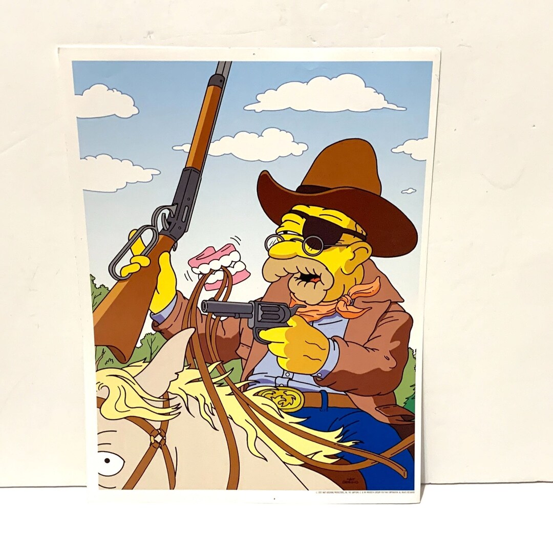 Cowboy Grandpa the Simpsons Poster 10.5 X 14 Matt Groening Dentures ...