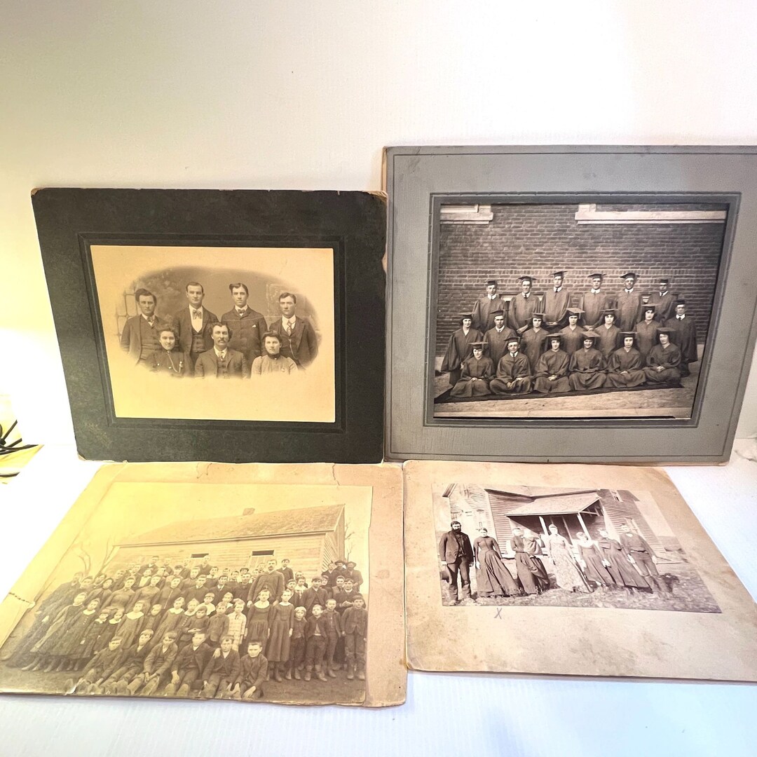 4 Vintage Group Photos 1910's - 1940s Family Graduates School Children ...