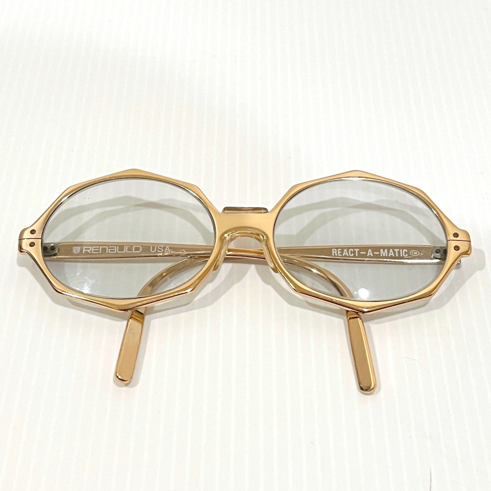 Vintage Renauld Gold Frame React-a-matic Glasses Octagon Frames Eyewear ...