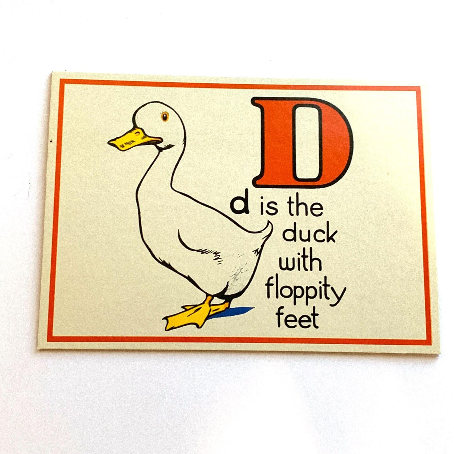 Letter D Duck Framable Nursery Art | Cavallini ABC Alphabet Flashcard ...