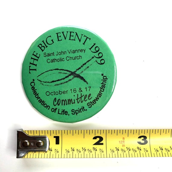 Saint John Vianney Catholic Church Pinback Button Pin - Gem Saint John Vianney Catholic Church Pinback Button Pin - Gem