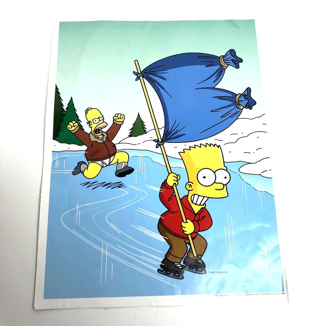 Simpsons Bart Ice Skate the Simpsons Poster Homer Pants Sail 10.5 X 14 ...