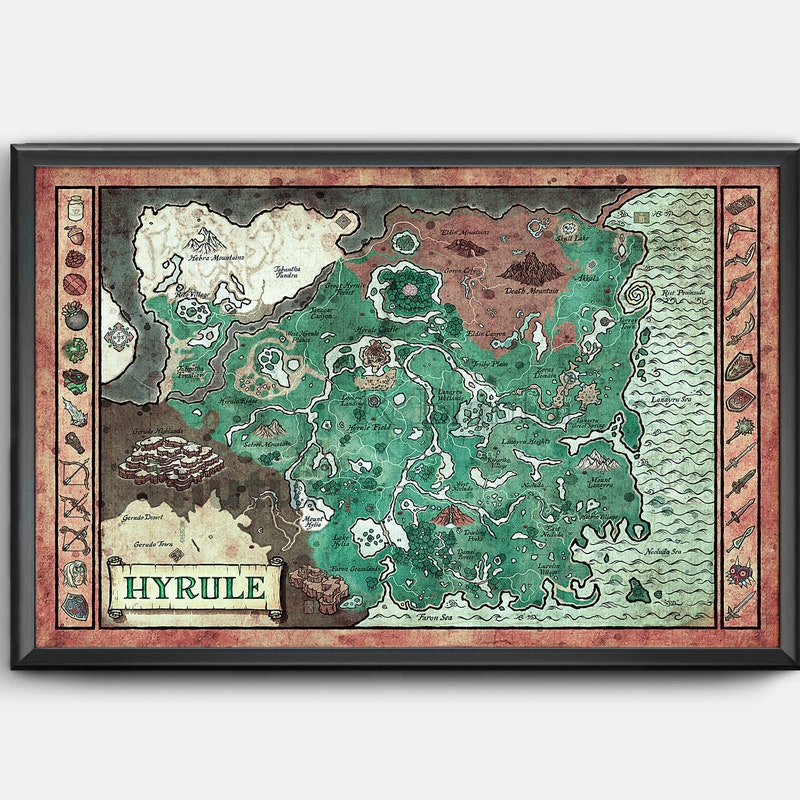 Hyrule Kingdom Map Art - Etsy