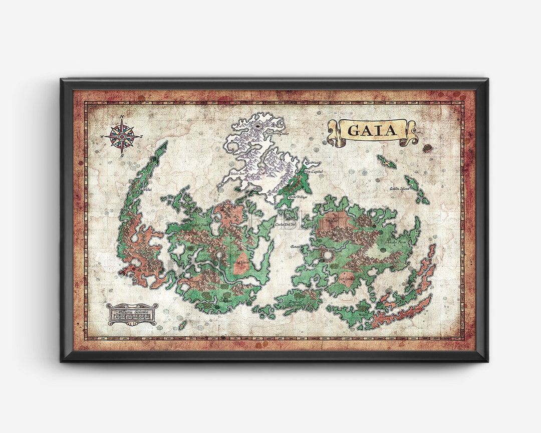 Map of Gaia From Final Fantasy VII - World Map - Final Fantasy 7 ...